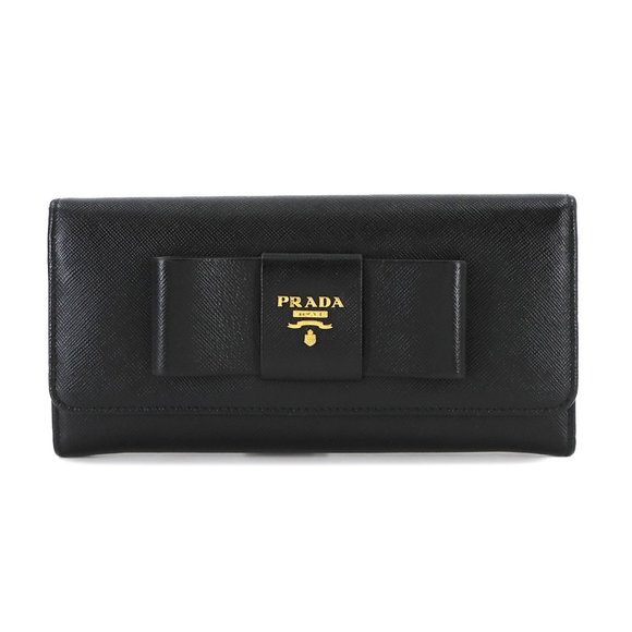 Prada | Bags | Prada Black Leather Saffiano Wallet | Poshmark